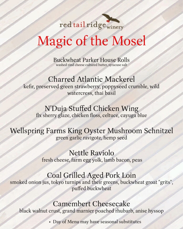 Finger Lakes Riesling Dinner | The Magic of the Mosel - Red Tail Ridge ...